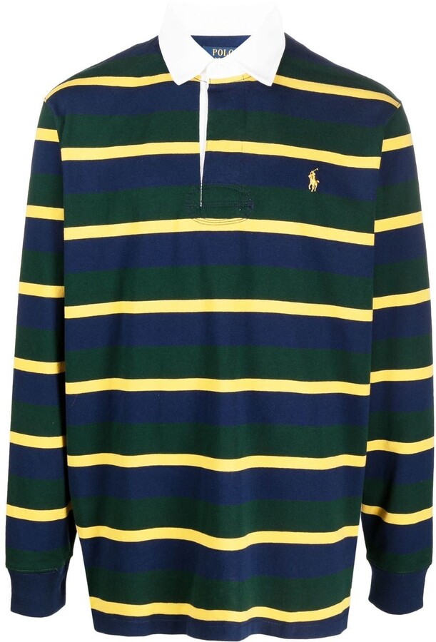 Polo Ralph Lauren Striped Long-Sleeve Polo Shirt - ShopStyle