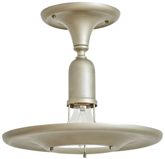 Rejuvenation Silver Art Deco Semi Flush w/ Indirect Diffuser ...