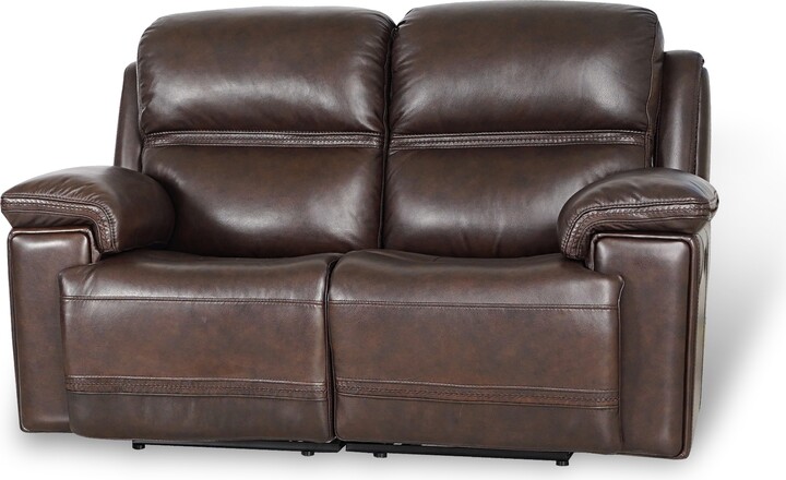 Top Grain Leather Power Reclining Sofa | Adjustable Headrest | Cross ...