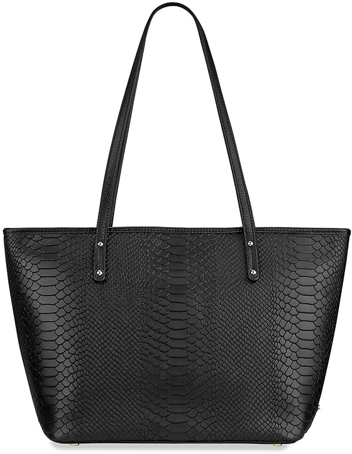 GiGi New York Mini Taylor Python-Embossed Leather Tote - ShopStyle ...