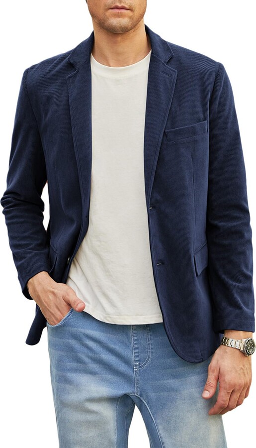 Elegancity Mens Blazer Suit Jacket Smart Casual Slim Fit Corduroy ...
