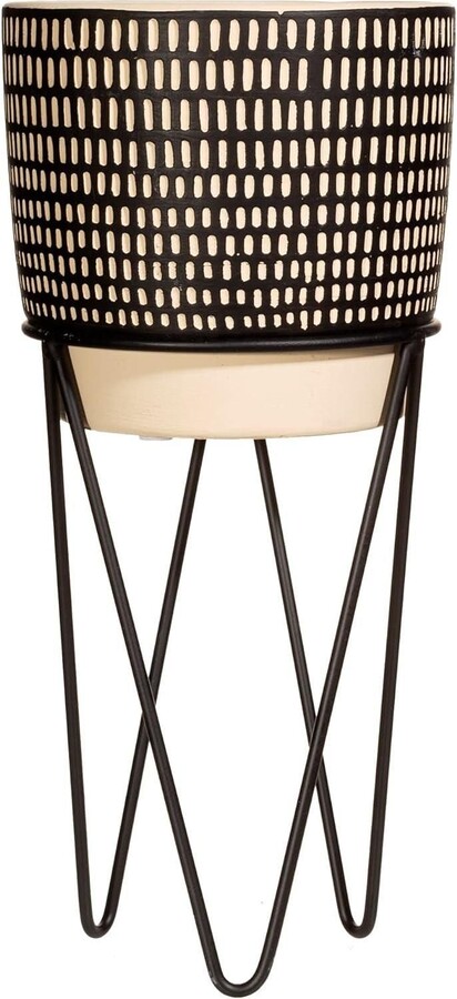 Sass & Belle Black Dash Cement Planter With Wire Stand - ShopStyle ...