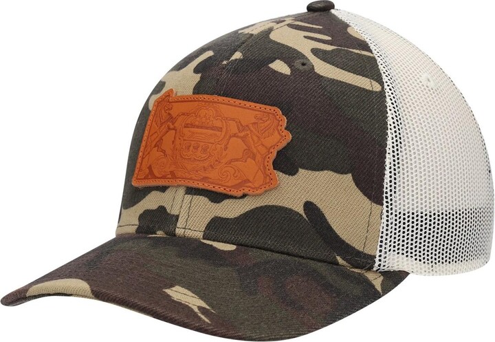 Men's Local Crowns Camo Pennsylvania Icon Woodland State Patch Trucker Snapback Hat - ShopStyle