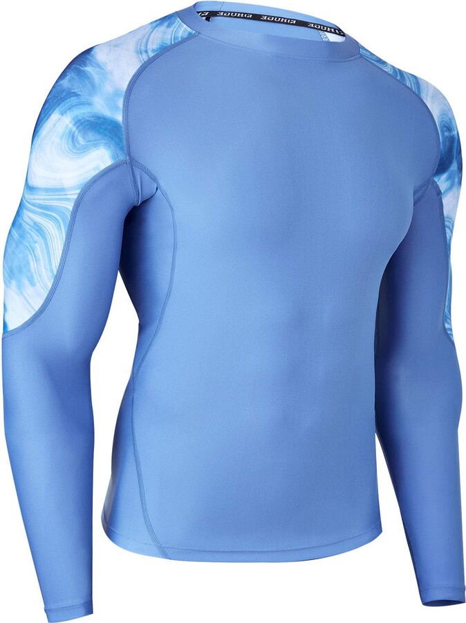 HUGE SPORTS Mens Rash Vest- Rash Guard Long Sleeve Quick Drying Wetsuit ...