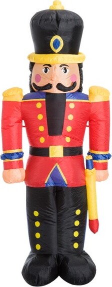 HOMCOM 6ft Christmas Inflatable Nutcracker Toy Soldier, Outdoor Blow-Up ...
