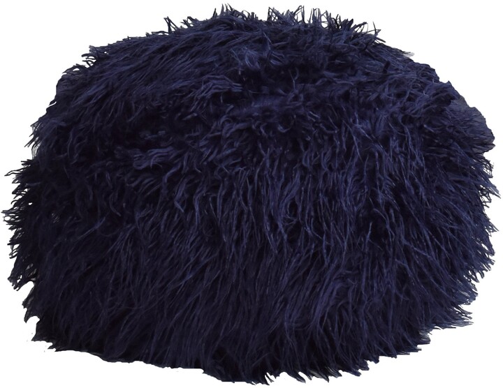 Lea Unlimited Navy Fuzzy Nest Round Ottoman - ShopStyle
