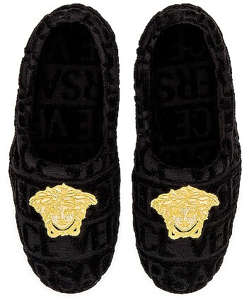 Versace Medusa Slippers in Black - ShopStyle