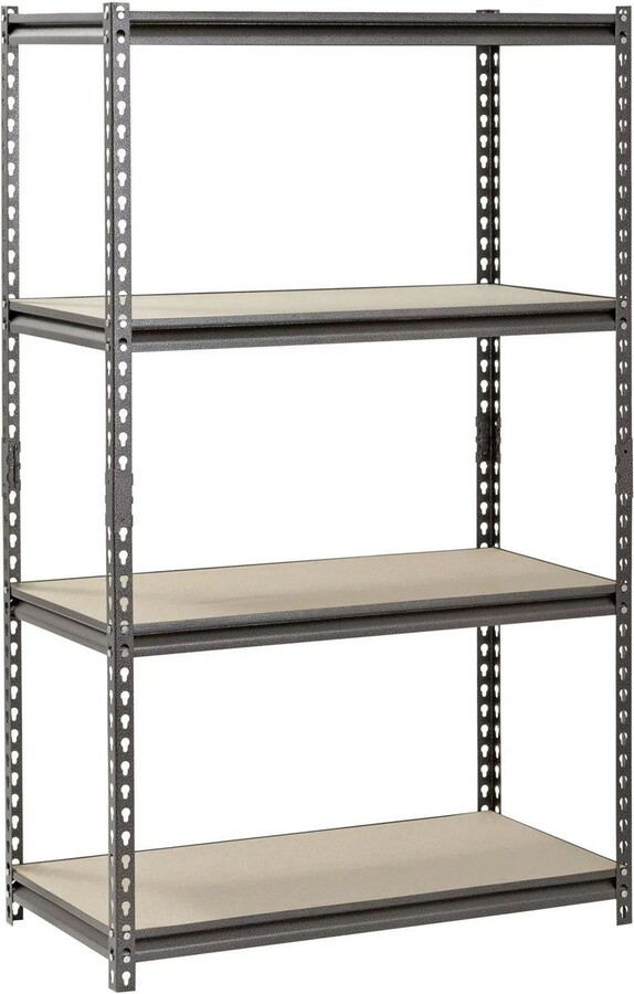TONWIN Muscle Rack 4-Tier Steel Freestanding Shelf Silver Grain ...