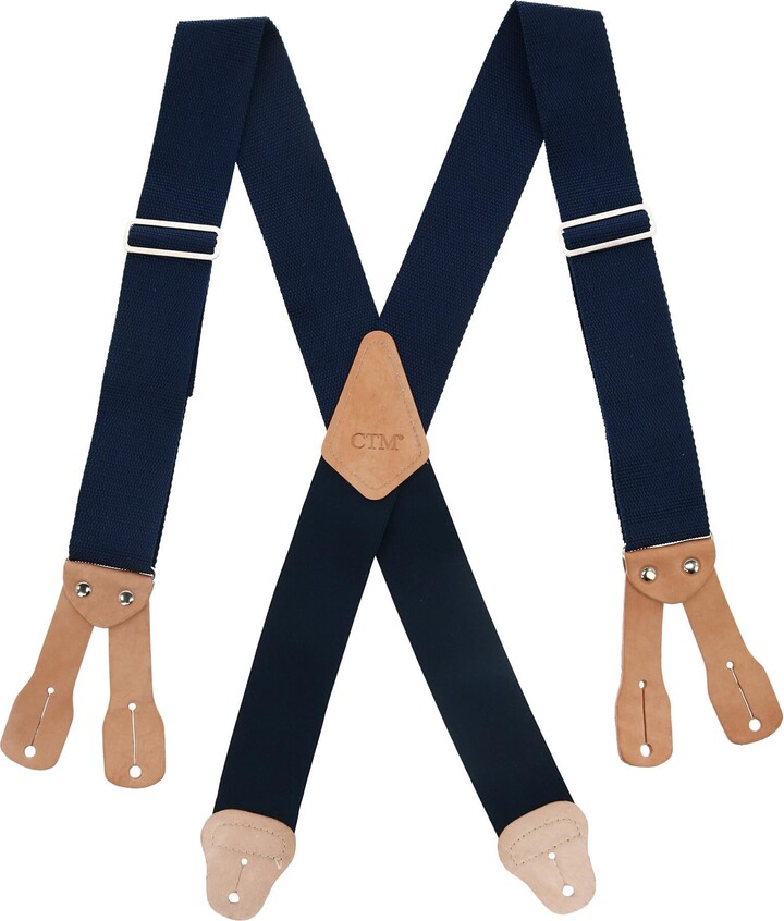 CTM Men's 2 Inch Wide Non-Elasticized Construction Button-End ...