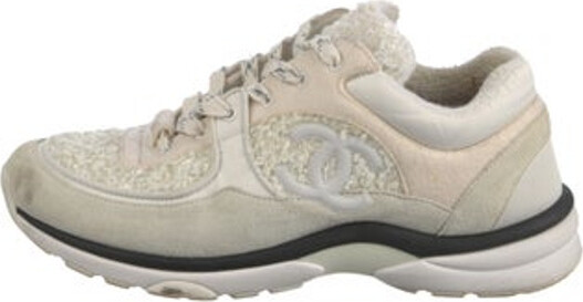 Chanel Interlocking CC Logo Tweed Chunky Sneakers - ShopStyle