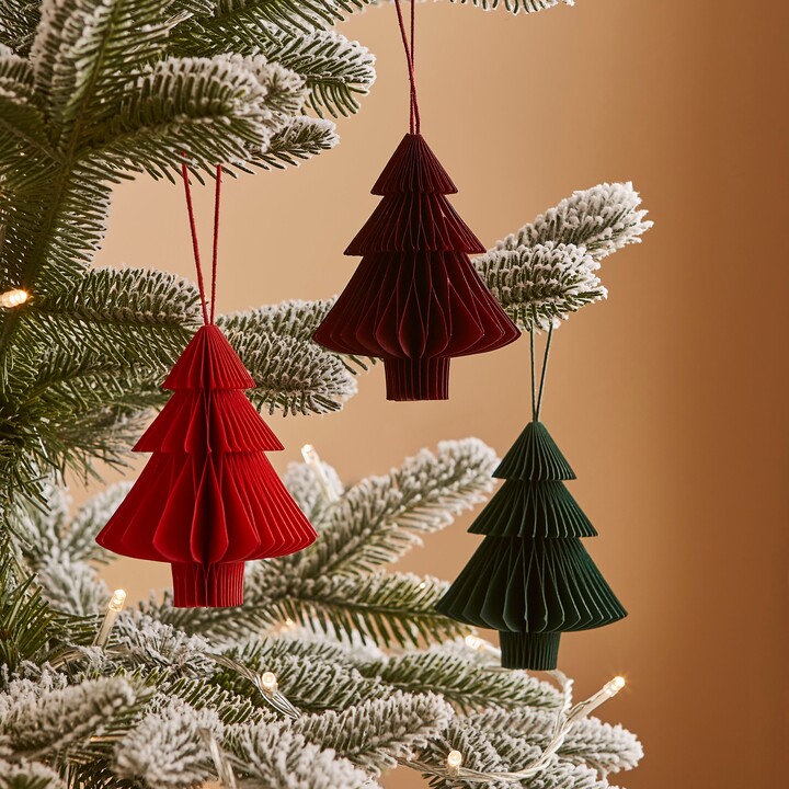 Dunelm Pack of 3 Traditional Tree Paper Hanging Decorations - ShopStyle