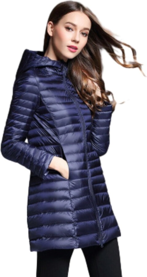 ZISTRCBAO Womens Winter Lightweight Jacket - Warm Hooded Puffer Jacket Padded Basic Down Jacket ...