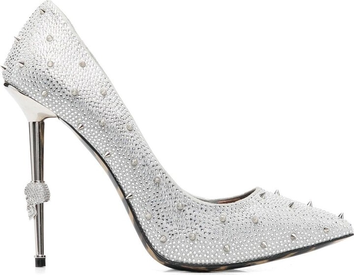Philipp Plein Crystal 130mm spike-embellished pumps - ShopStyle