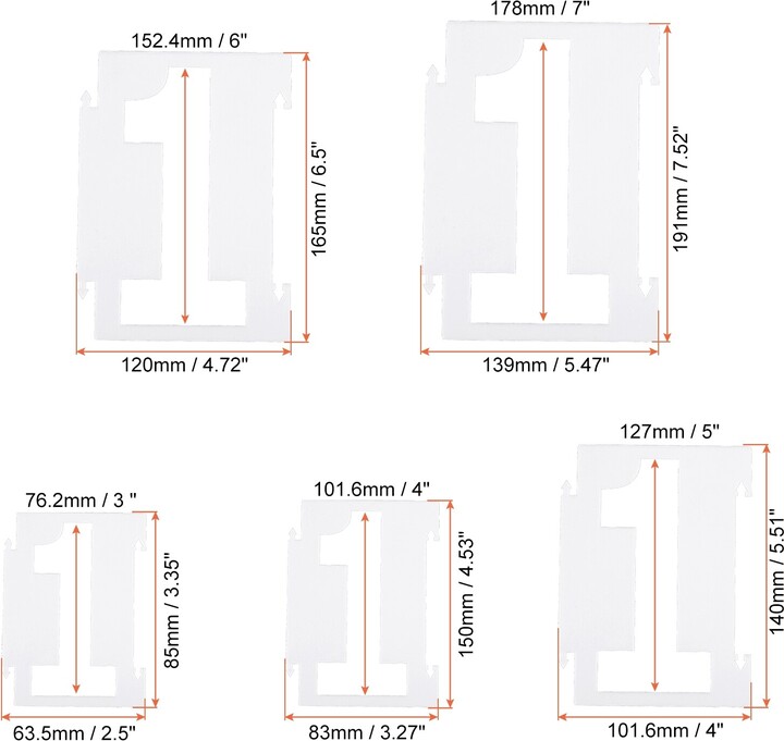 Unique Bargains 3 Inch Number Stencils Reusable Plastic Numbers ...
