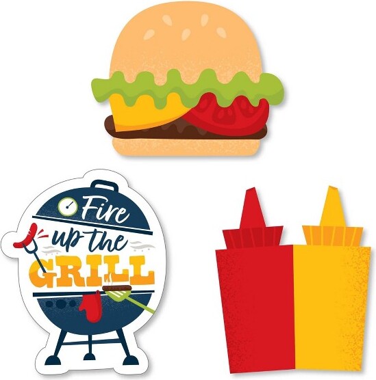 Big Dot of Happiness Fire Up the Grill - DIY Shaped Summer BBQ Picnic ...