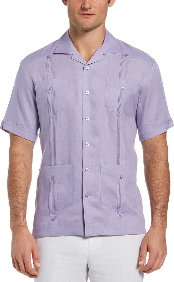Cubavera Men's Short Sleeve Embroidered Guayabera Woven Shirt - ShopStyle