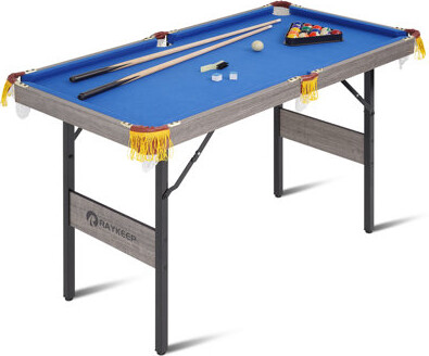RayChee 48" Folding Billiard Table, Portable Pool Table Indoor Arcade ...