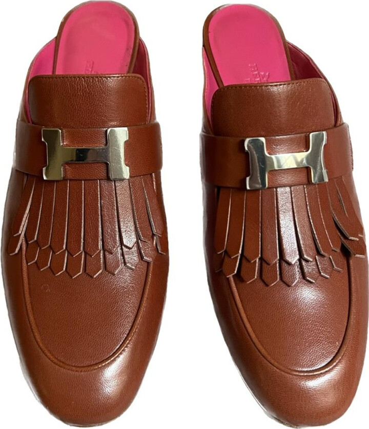 Hermes Leather mules & clogs - ShopStyle