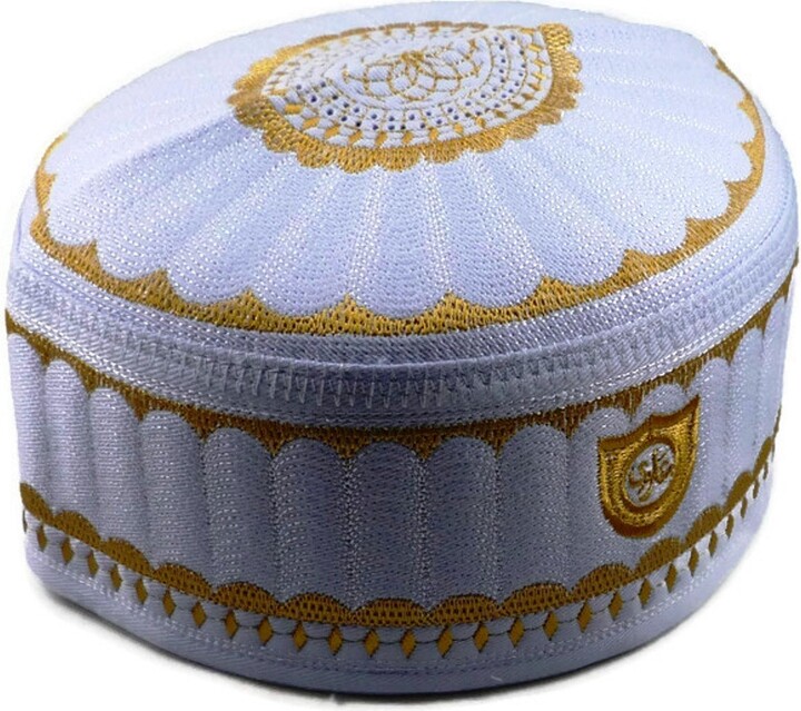Alwee ALW001 Men's Muslim Prayer Kufi Hat Skull Cap Islam takke Praying ...