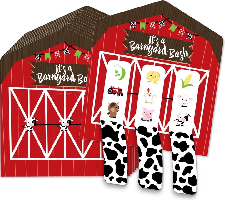 Big Dot Of Happiness Farm Animals - Barnyard Party Game Pickle Cards ...