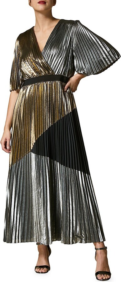 Marina Rinaldi, Plus Size Divinita Colorblock Pleated Maxi Dress ...