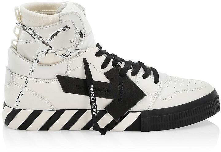 Off-White Vulcanized Leather High-Top Sneakers - ShopStyle
