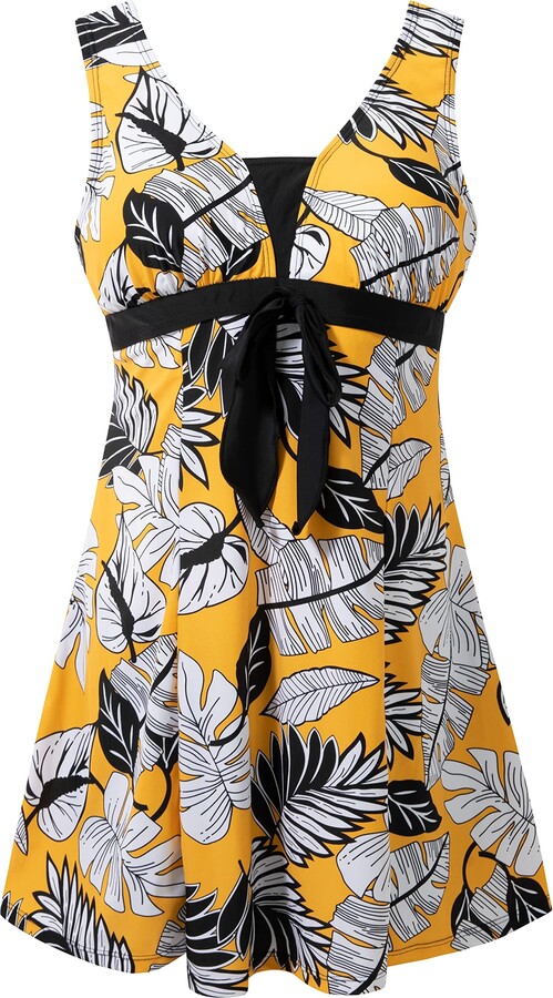 Wantdo Women's Plus Size Swimwear One Piece Swimdresses Bathing Suit ...