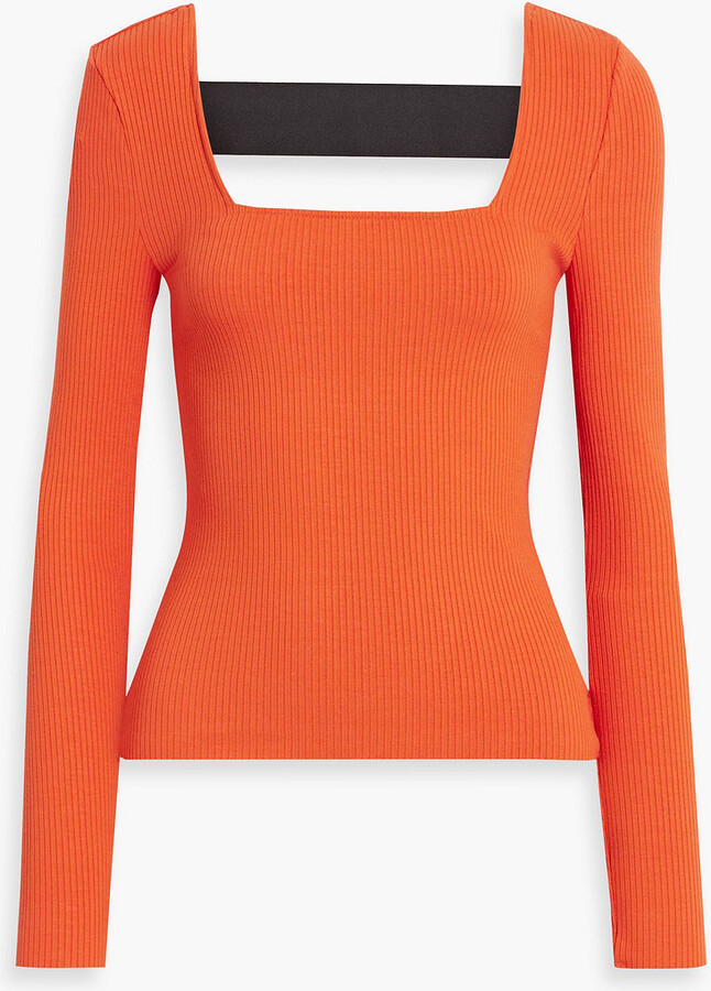 The Range Ribbed stretch-jersey top - ShopStyle