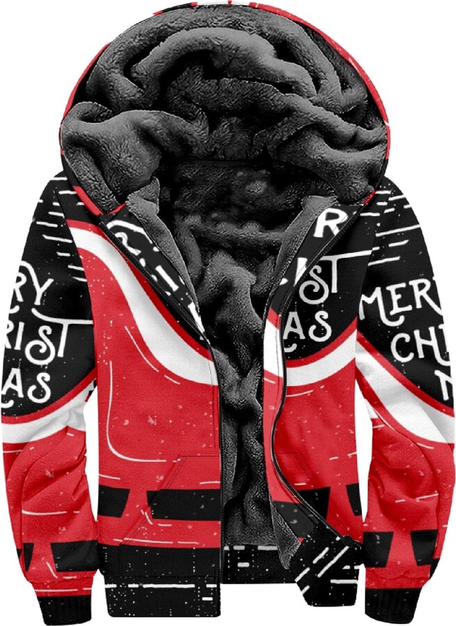 Generic Fleece Jacket Men's Winter Jacket with Pockets and Hood Lined ...