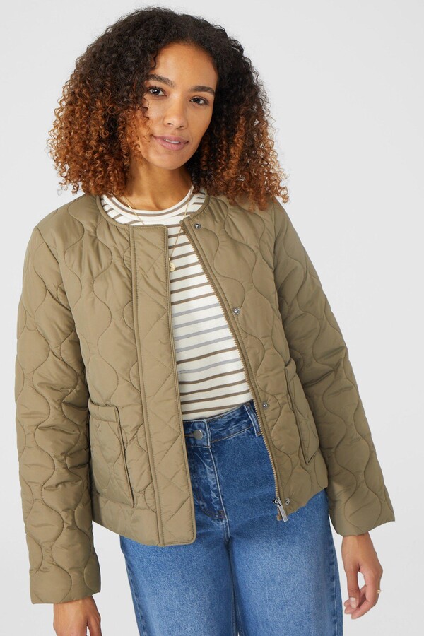 Maine Collarless Quilted Jacket - ShopStyle