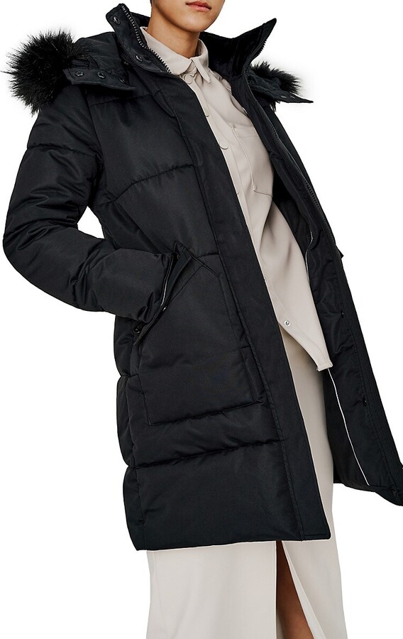 Noize Outerwear Meg Faux Fur-Trim Parka Coat - ShopStyle