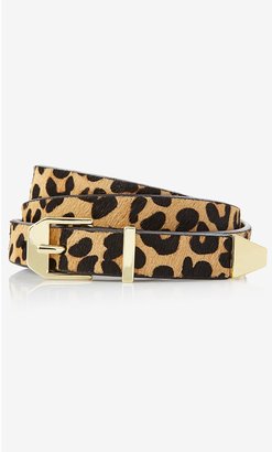 Express Leopard Print Haircalf Belt - ShopStyle