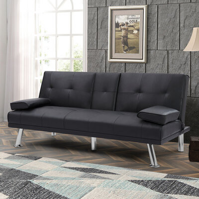 Wrought Studio Upholstered Convertible Sleeper Sofa With Adjustable ...