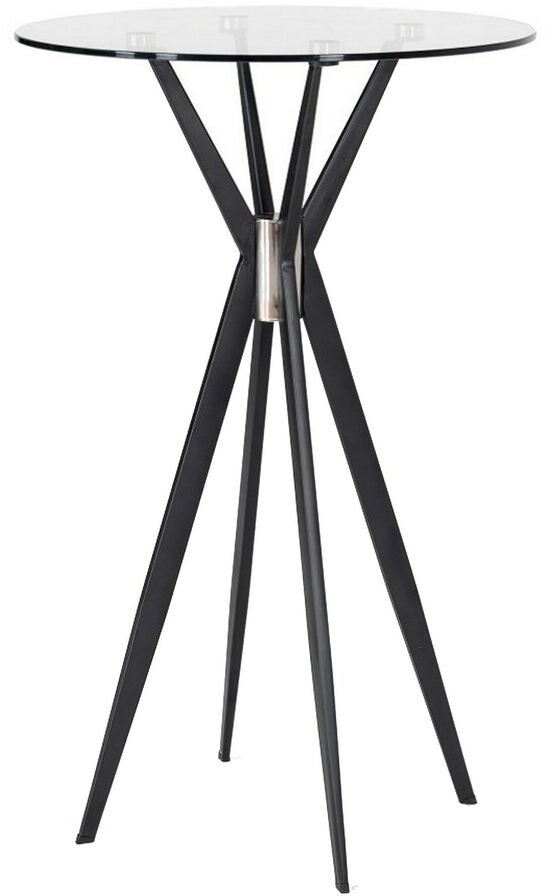 Overstock 10mm Round Glass Top Bar Table with Flared Leg, Black - ShopStyle