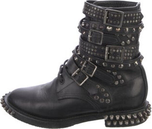 Saint Laurent Ranger Leather Combat Boots - ShopStyle