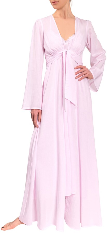 Everyday Ritual Diana Tie-Front Long Cotton Robe - ShopStyle