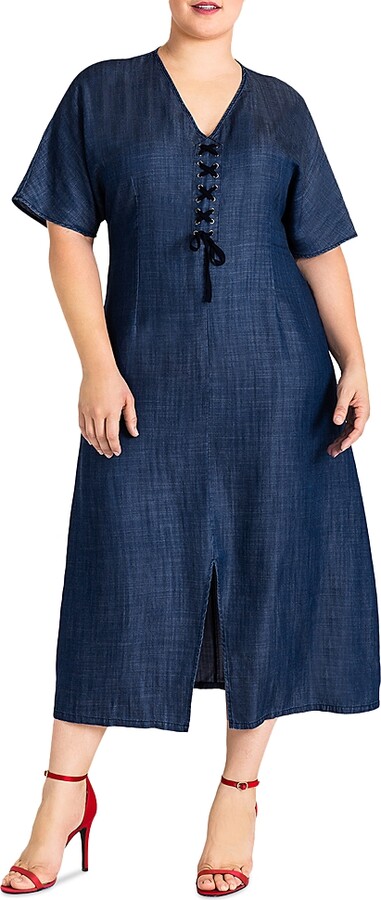 Standards & Practices Meme Chambray Midi Dress - ShopStyle