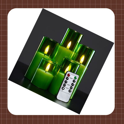 Eternal Night Glass Flameless Candles With Remote, Flickering LED ...