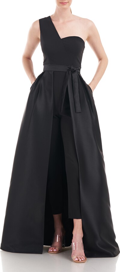 Kay Unger Vera One-Shoulder Maxi Jumpsuit - ShopStyle