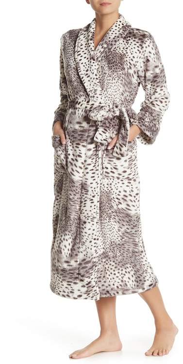 Natori Snow Leopard Print Plush Robe - ShopStyle
