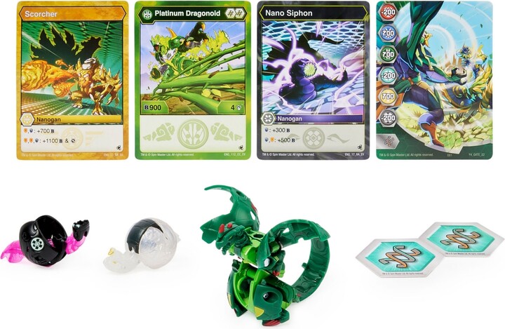 Bakugan Evolutions, Dragonoid with Nano Scorcher and Siphon Platinum ...