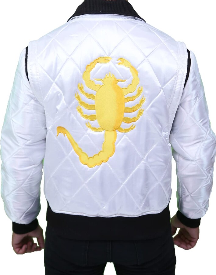 Tan Leathers Men's Drive Jacket Satin White - Quilted Jacket Men ...