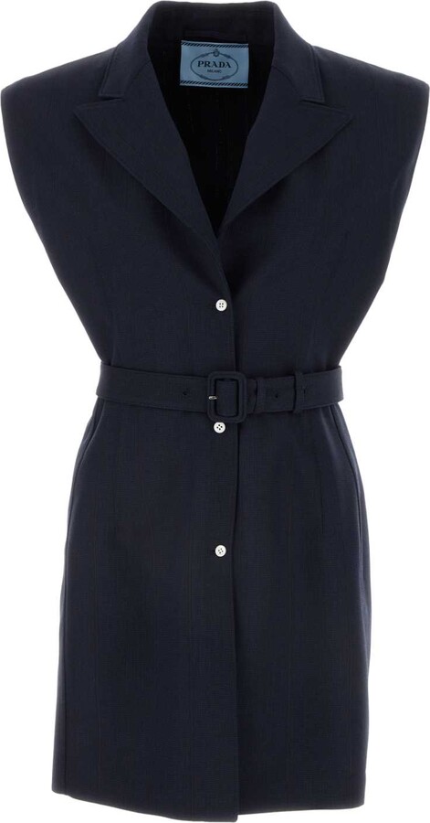 Prada Navy Blue Wool Vest - ShopStyle
