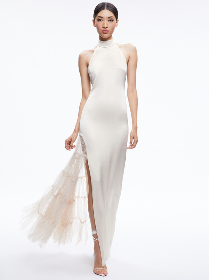 Alice + Olivia Ryn Slit Tulle Panel Maxi Dress - ShopStyle