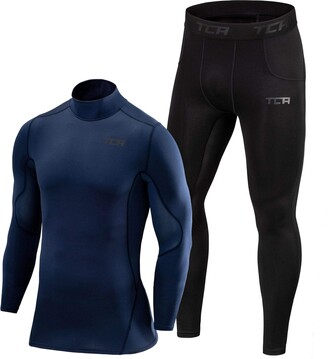 TCA Men's SuperThermal Compression Thermal Base Layer Mock Neck Running ...