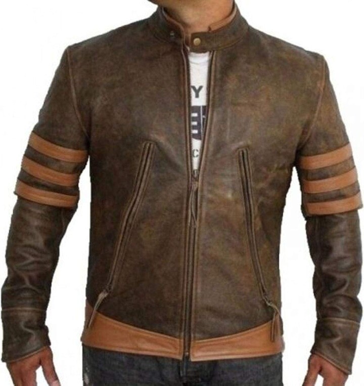 Eu Fashions Wolverine X Men Origins Logan Hugh Jackman Brown Bomber ...