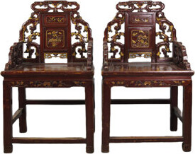 DYAG East Asian Classic Pair Antique Chinese Taishi Arm Chairs 2 ...