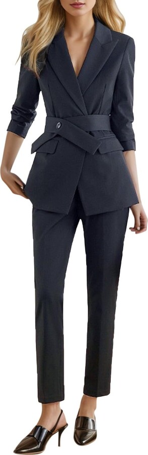 MODSGUE Trouser Suits for Women Business Slim Fit Elegant Blazer Suit ...
