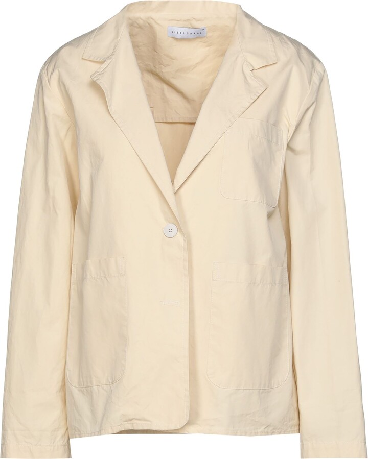 SIBEL SARAL Suit Jacket Ivory - ShopStyle