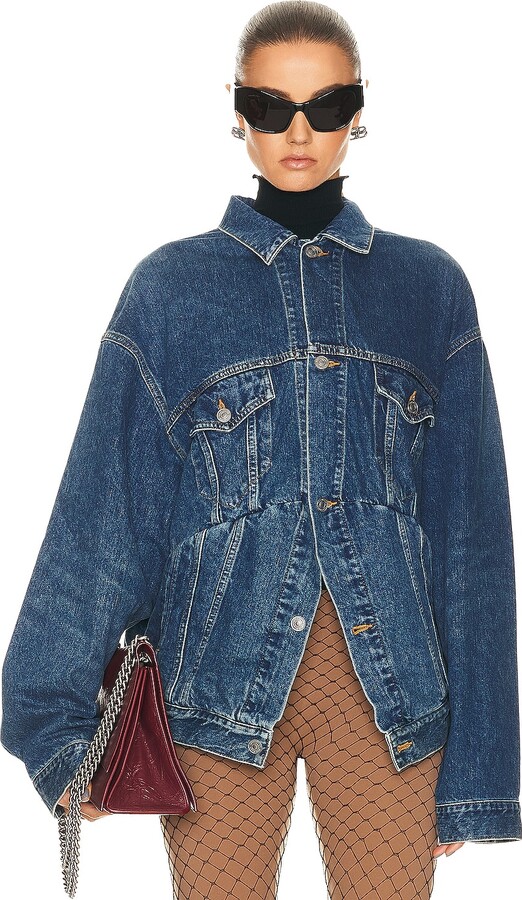 Balenciaga Swing Denim Jacket in Blue - ShopStyle